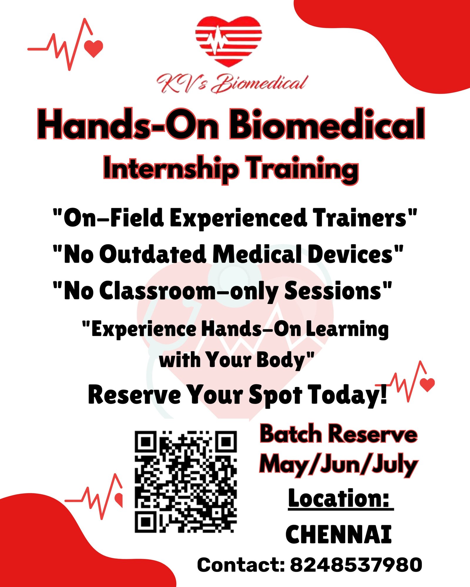 KV's Biomedical - Medical Equipment Hands-on Training